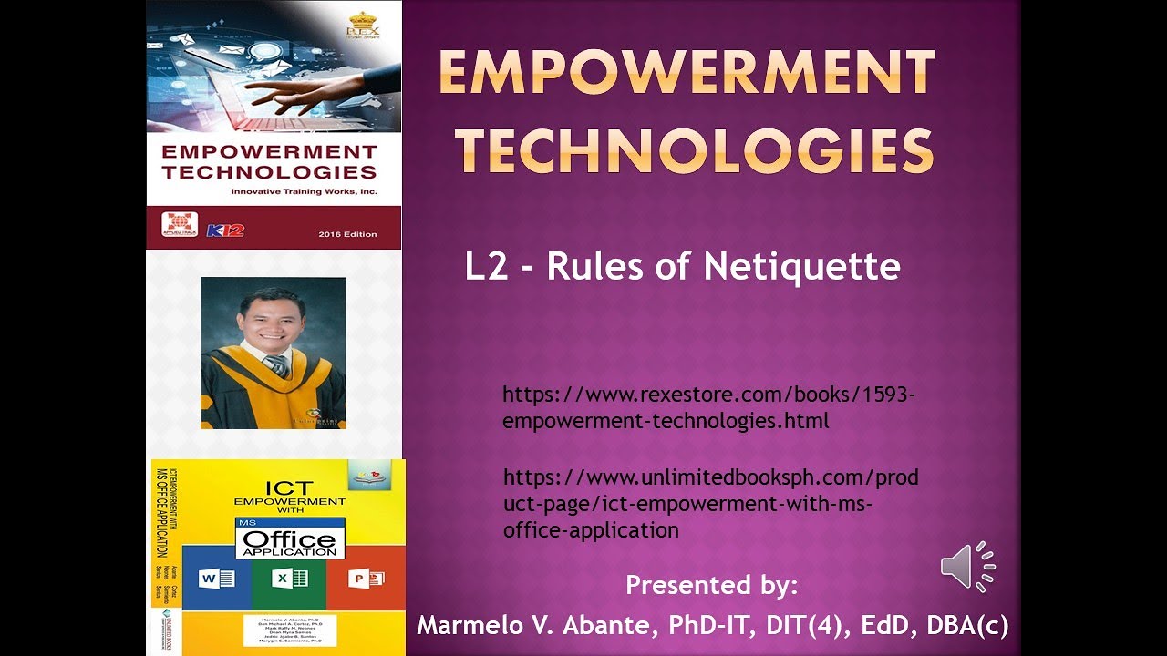 L2 Rules of netiquette - Empowerment Technologies for SHS - YouTube