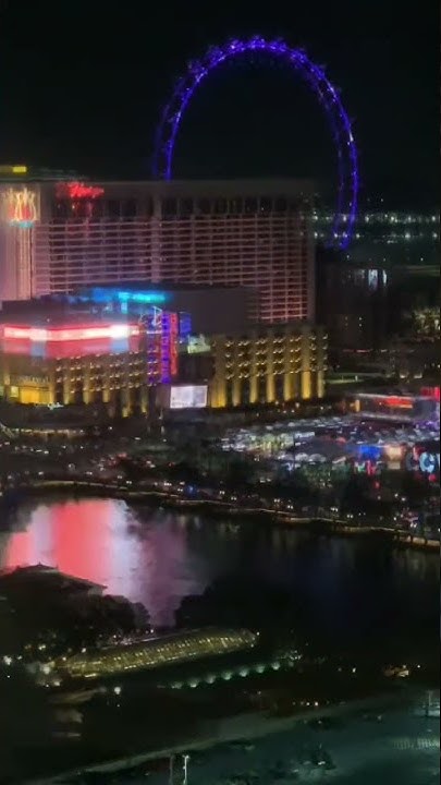 Las Vegas Strip View 33rd Floor Paris High Roller Bellagio Fountain Show Timelapse Lights Nevada ...