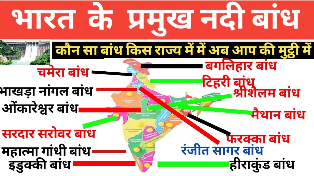 भारत के प्रमुख नदी बांध| bharat ke pramukh Nadi bandh | Geography Facts ...