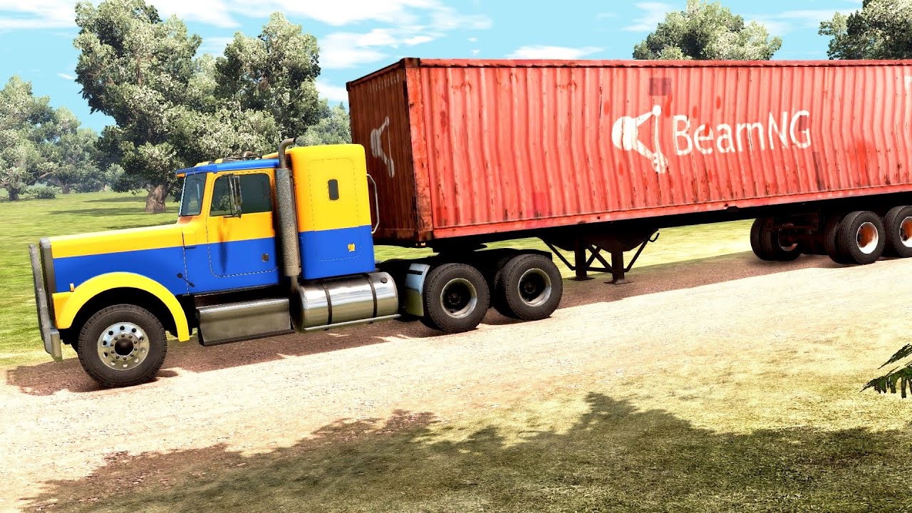 BeamNG Drive - T75 Truck + Container Trailer Dirt Road Driving Part 2 ...