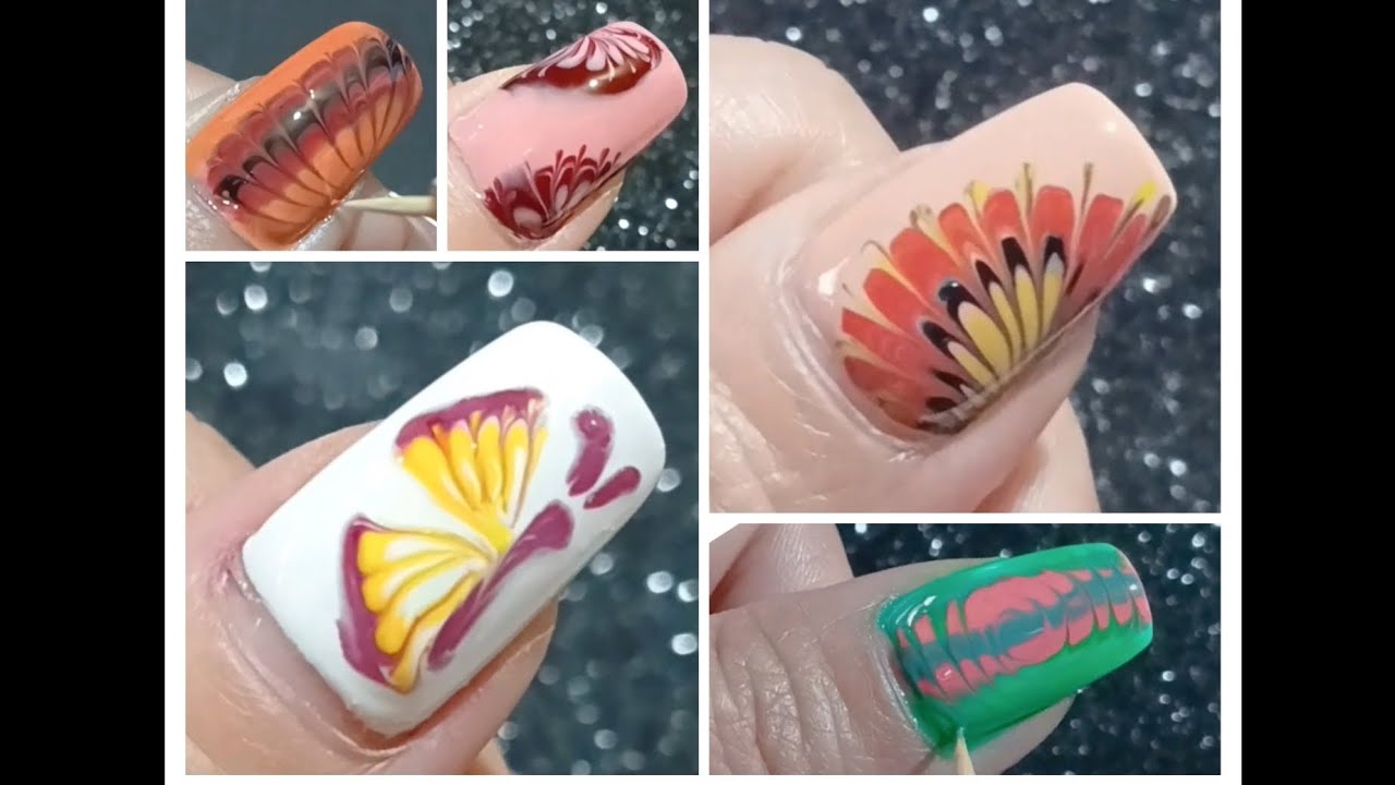 5 QUICK and EASY NAIL ART for Beginners - using same Dragging technique ...