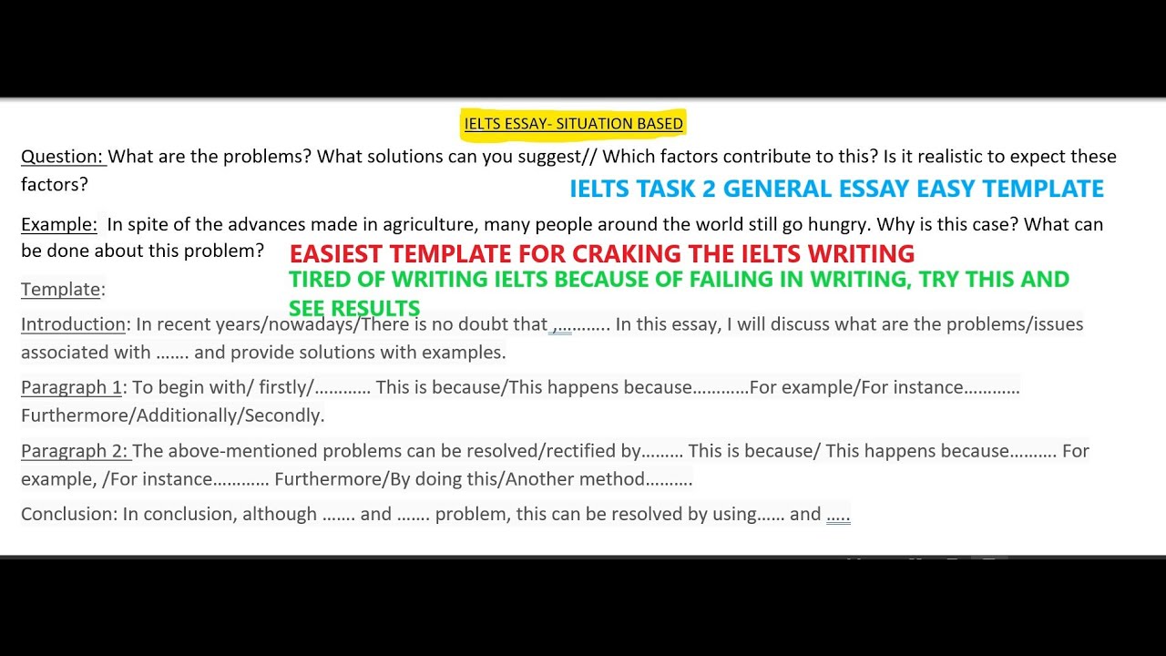 IELTS WRITING TASK 2 General AND ACADEMIC | SITUATION | PROBLEM ...