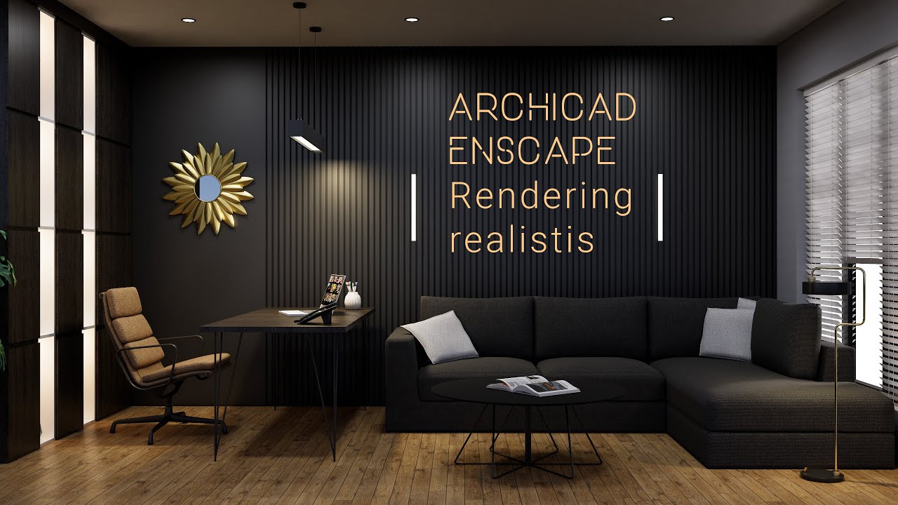Archicad 25 & Enscape Rendering Interior Office - YouTube