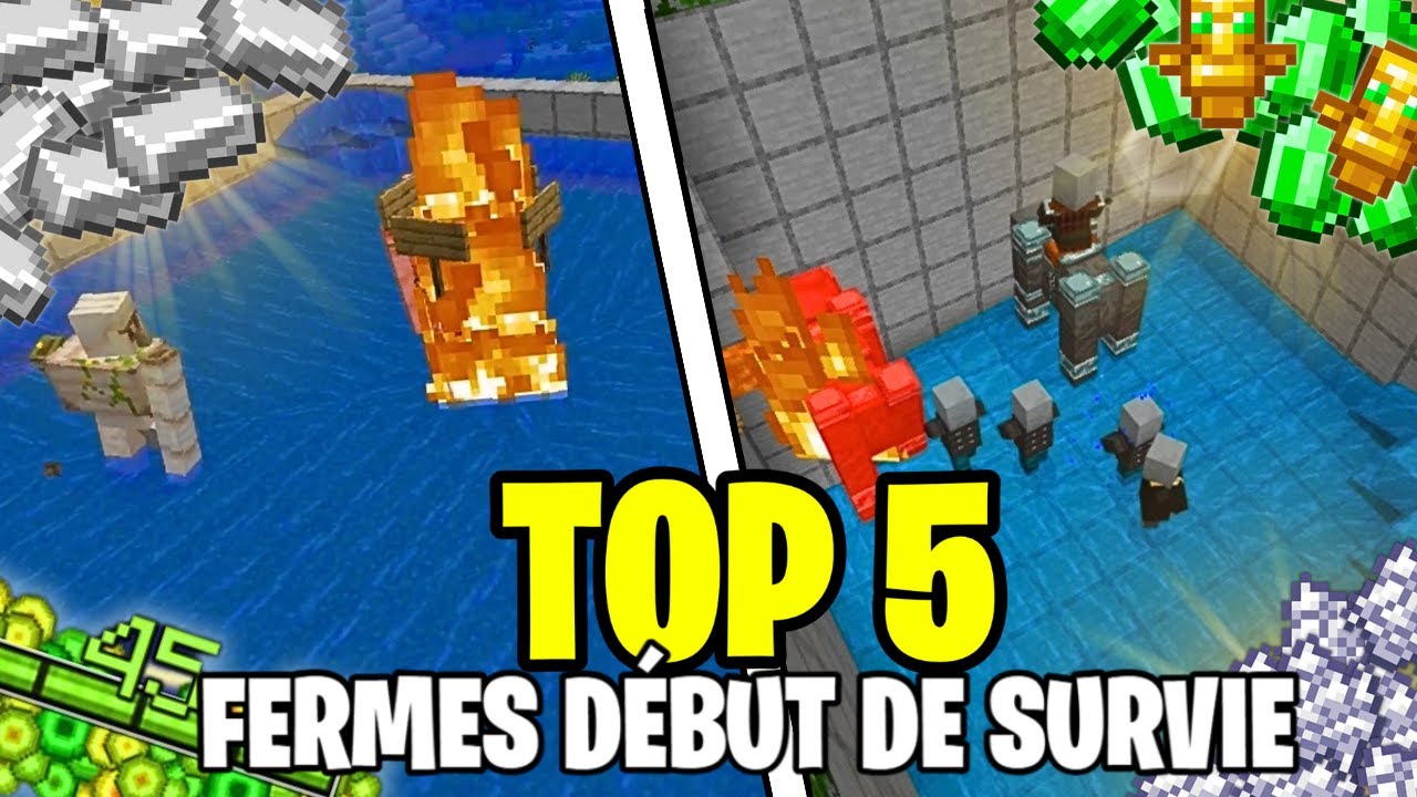 5 Fermes INDISPENSABLES pour un DÉBUT de Survie Parfait! Minecraft ...