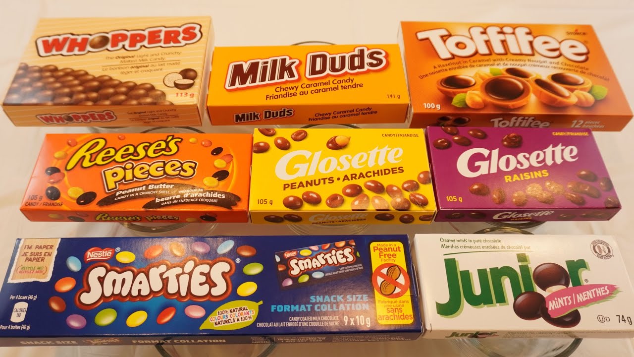 Unboxing Chocolate Smarties Reese's Glosette Whoppers Milk Duds ...