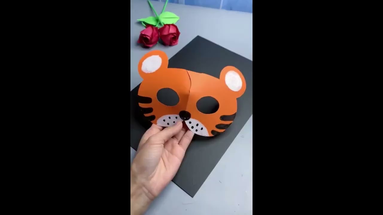 cara membuat topeng macan dari kertas - YouTube