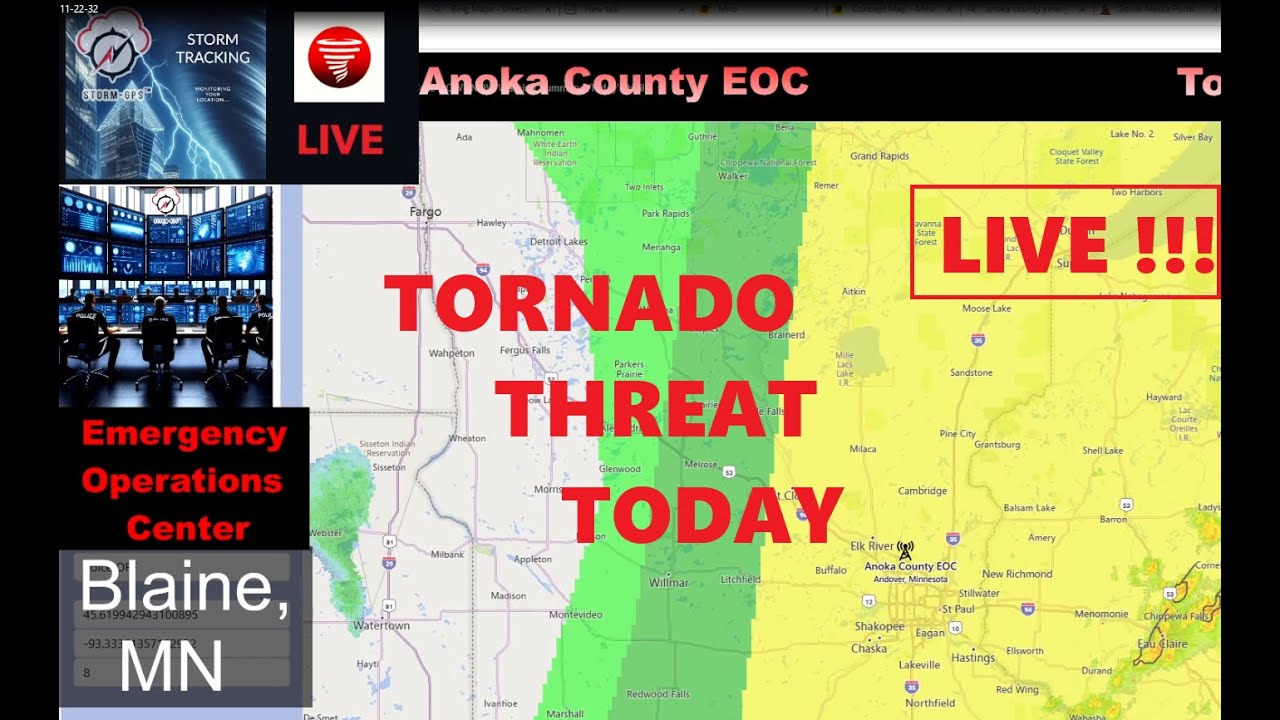 STORM-GPS LIVE ... TORNADO/WIND/HAIL Threat for Minnesota/WI/Iowa LIVE NOW!!! - YouTube
