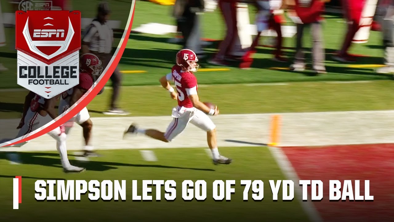 Alabama's Ty Simpson LET GO OF THE BALL before crossing the goal line ...