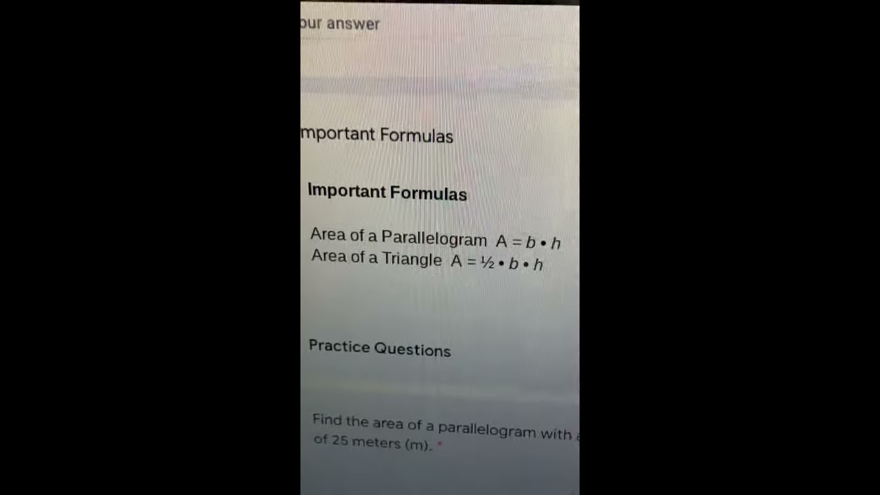 6th Grade Area Formulas YouTube 6th Grade Area Formulas YouTube