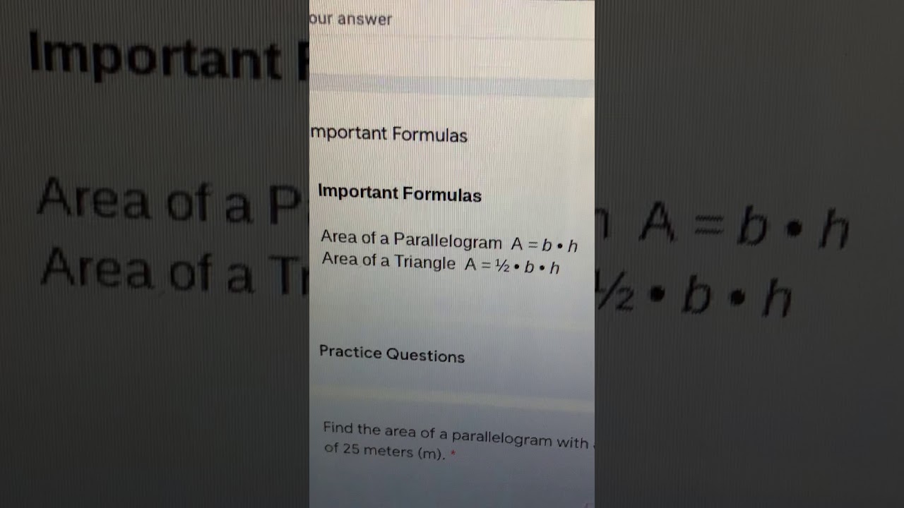6th Grade Area Formulas YouTube 6th Grade Area Formulas YouTube