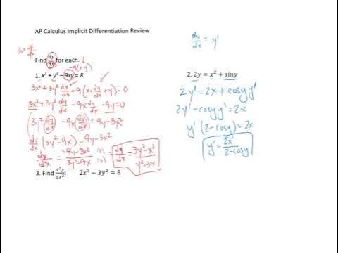 AP Calculus - Implicit Differentiation Video 1 - YouTube