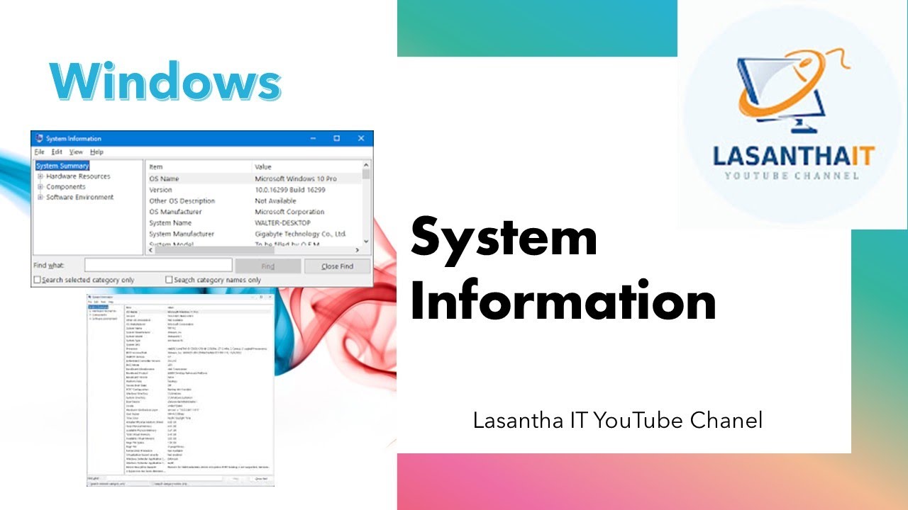Windows OS A1 View System Information - YouTube