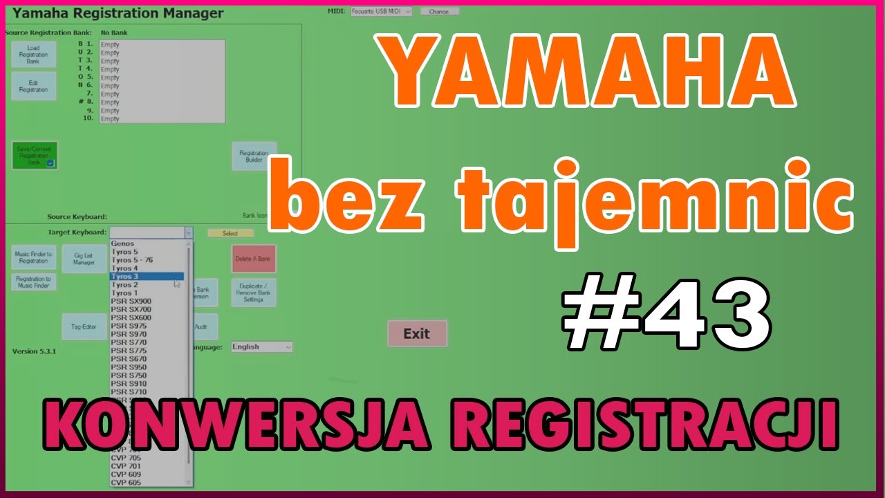 YAMAHA BEZ TAJEMNIC #43 - Konwersja registracji - Yamaha Registration ...