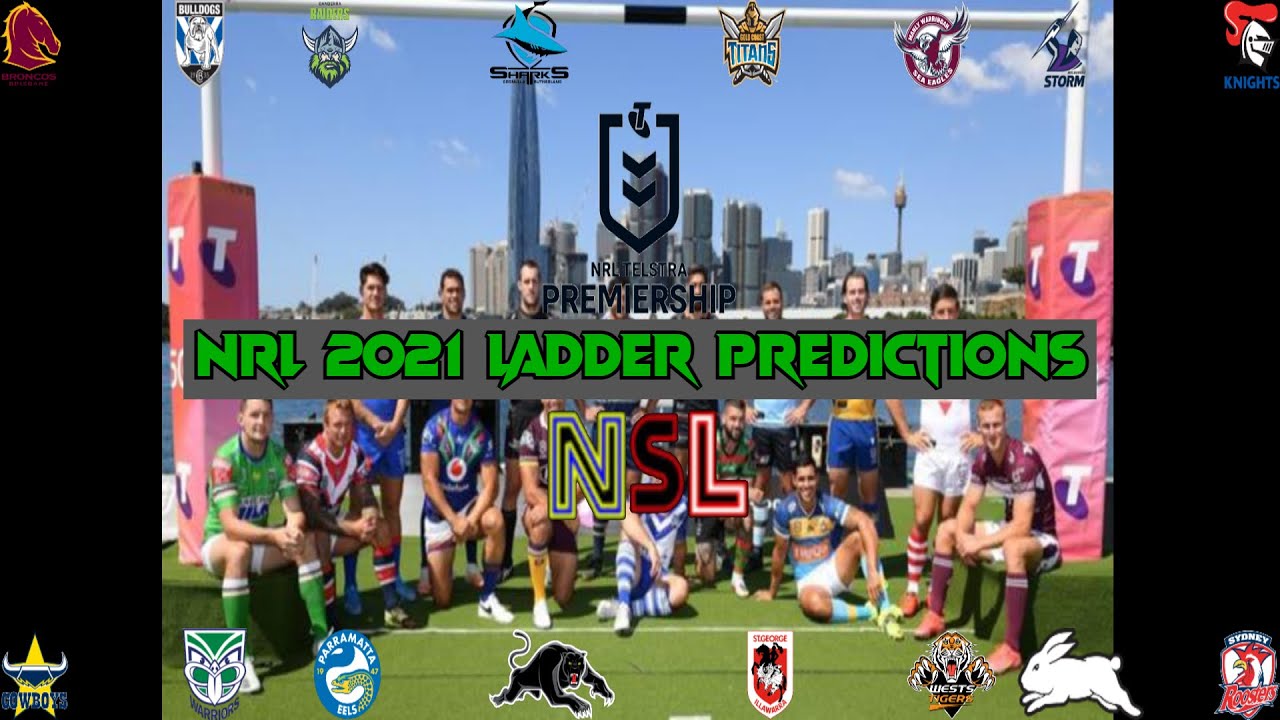 My 2021 NRL ladder predictions - YouTube