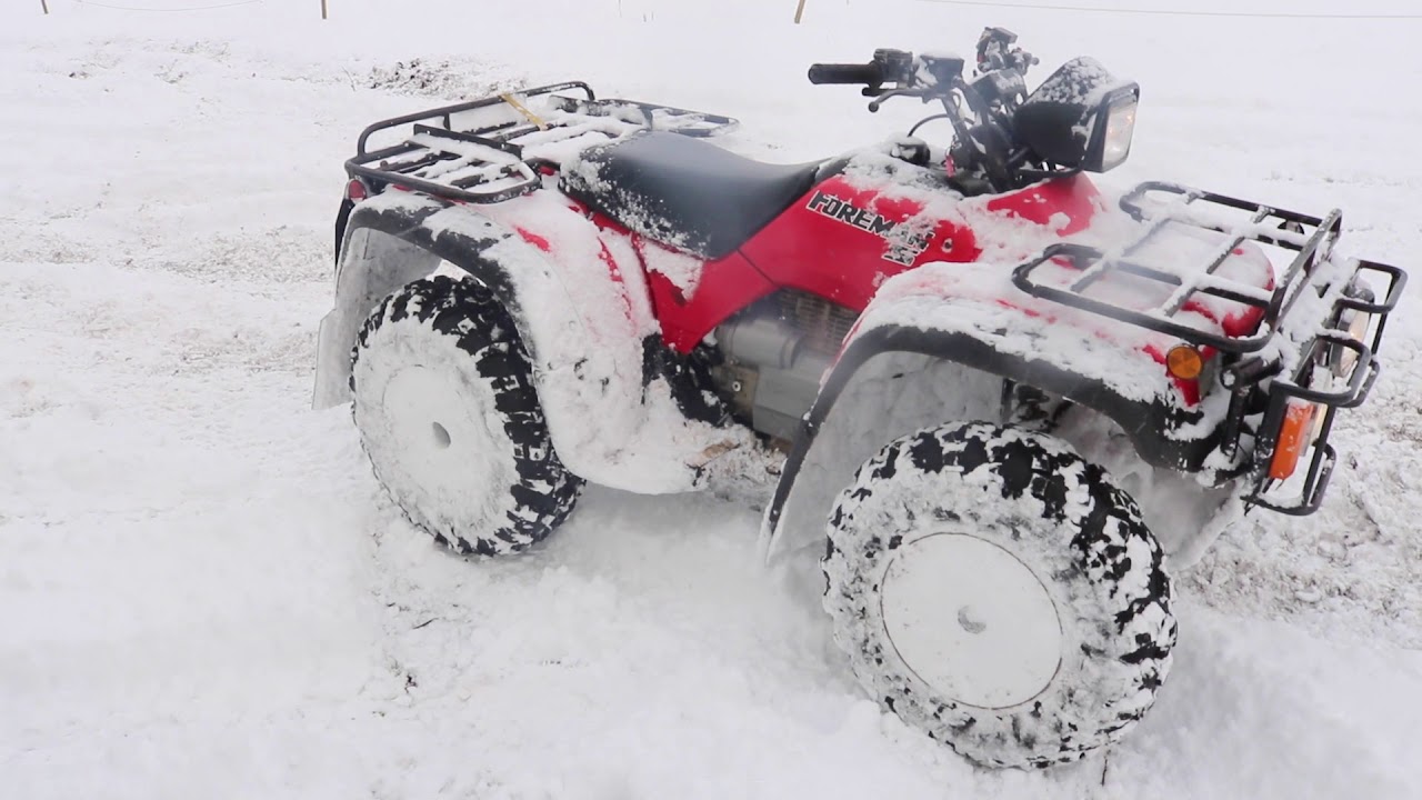 QUAD BIKE IN DEEP SNOW - YouTube