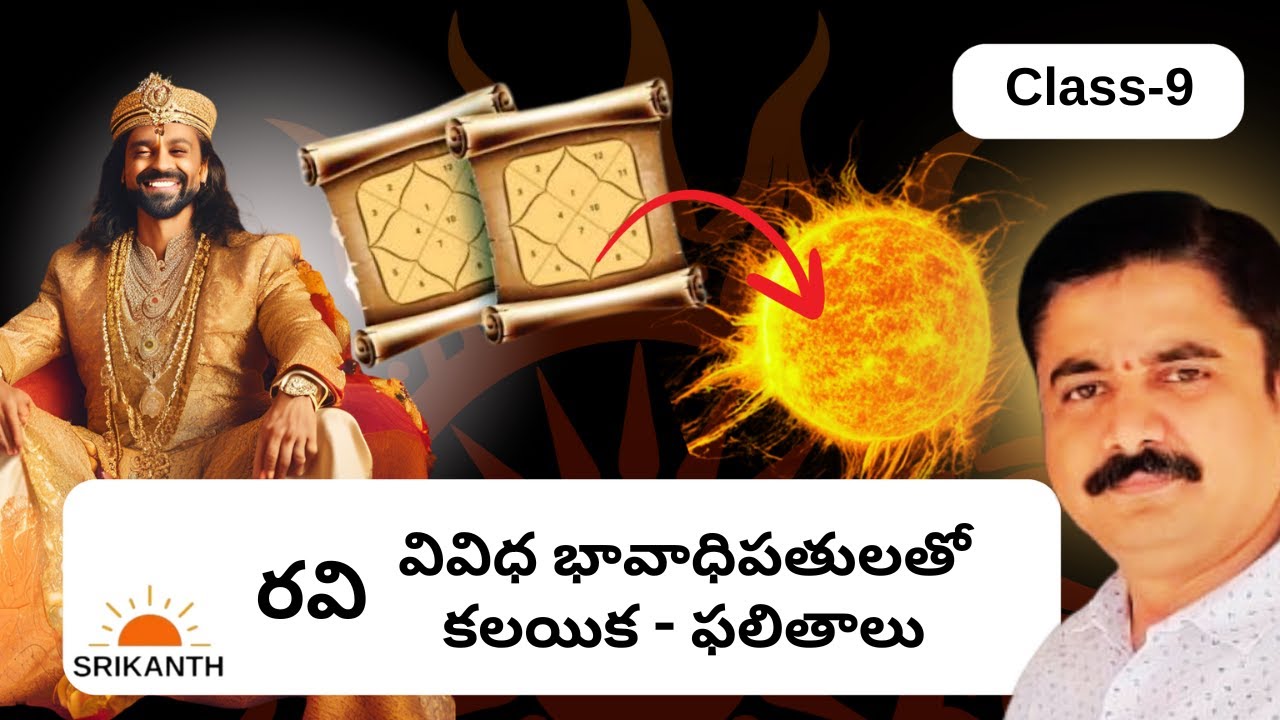 Class 9 | వివిధ భావాధిపతులతో రవి కలయిక | Srikanth Astro | Diff House ...