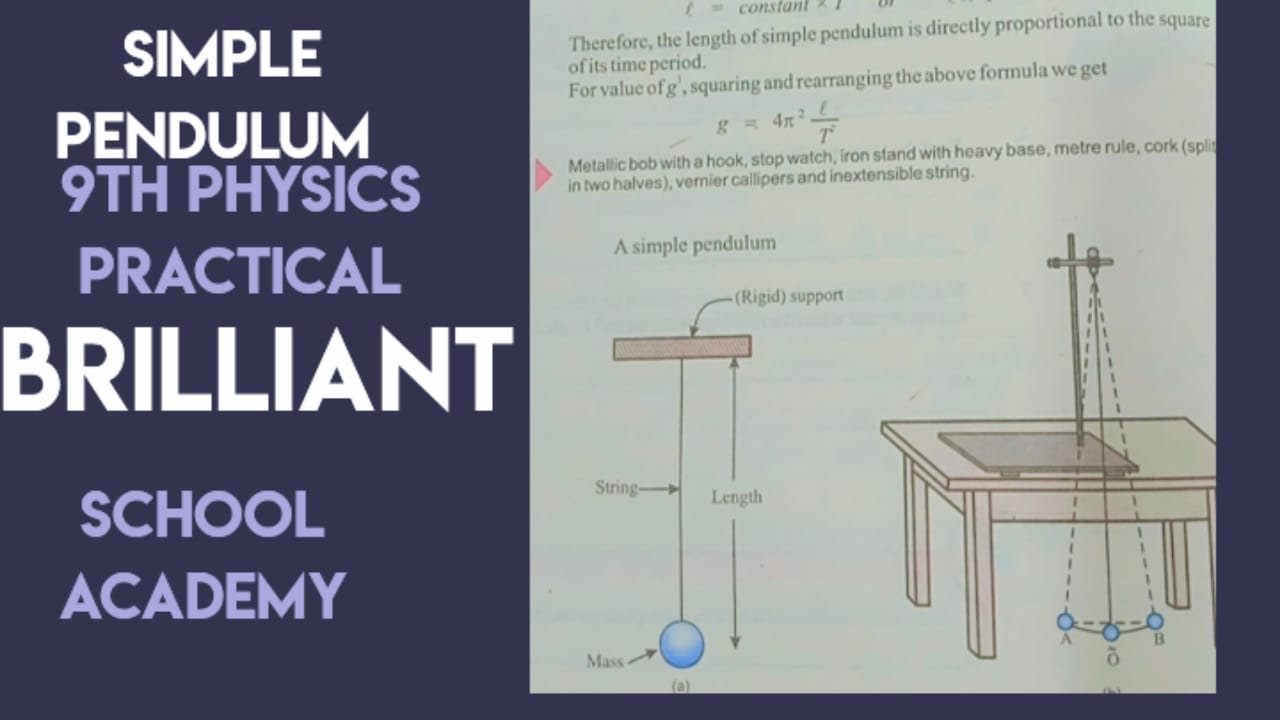 Simple pendulum 9th+1st year important practical#Brilliant School ...