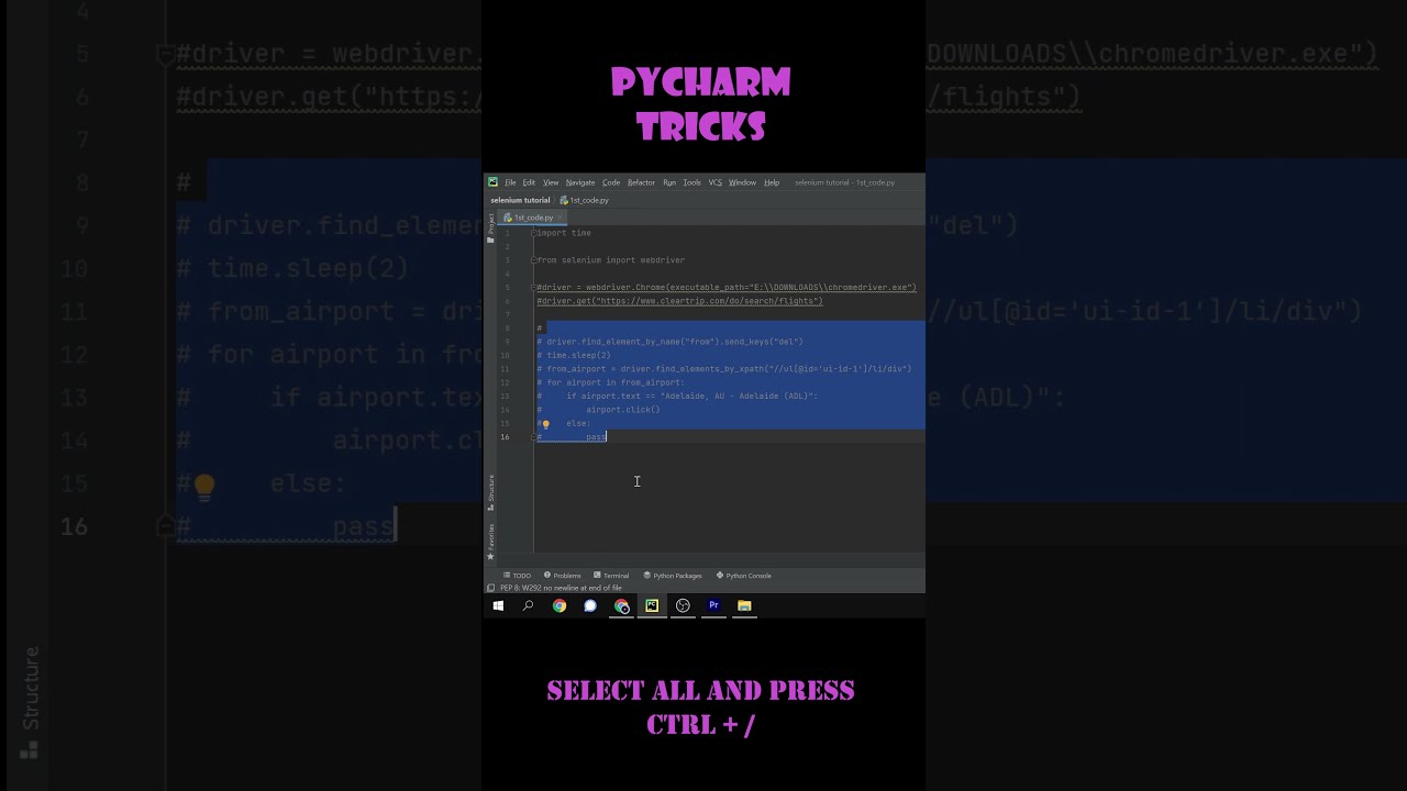Shortcut Of How To Comment Out Code In Pycharm pycharm tricks Shortcut Of How To Comment Out Code In Pycharm pycharm tricks
