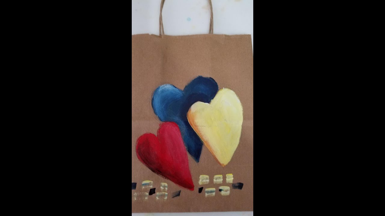 How to paint a brown paper bag - YouTube
