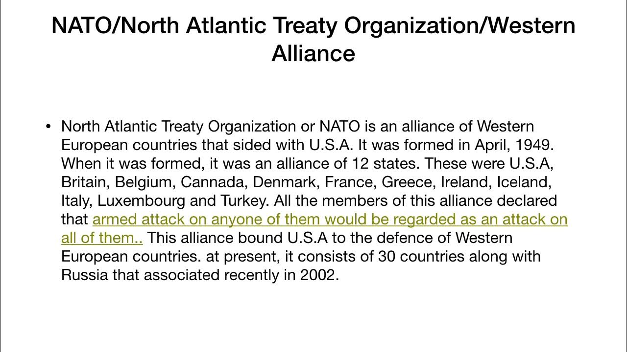 COLD WAR ERA PART 3; ALLIANCES DURING COLD WAR - YouTube