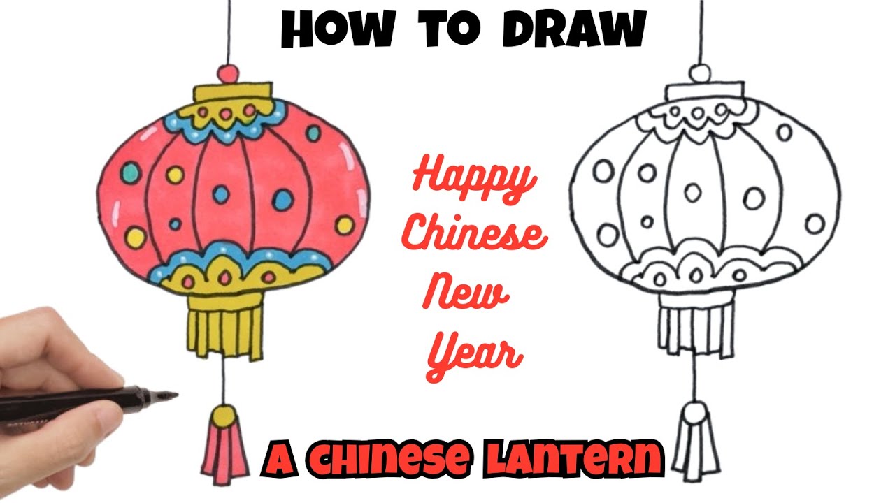 How To Draw A Chinese Lantern | Happy Chinese New Year Art Tutorial ...