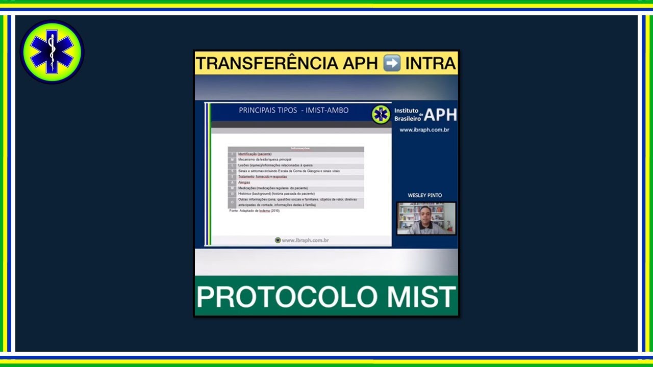 TRANSFERÊNCIA APH / INTRA - PROTOCOLO MIST - YouTube