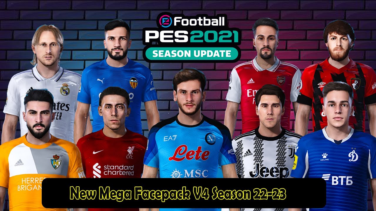 New Mega Facepack V4 Season 22-23 || Kvaratskhelia Faces Preview || PES ...