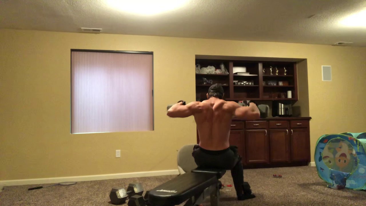 Seated Upright Row superset with Seated DB Lateral Raises - YouTube