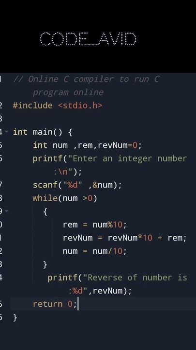 Basic code : #reversing number #cprogramming #coding #shorts - YouTube