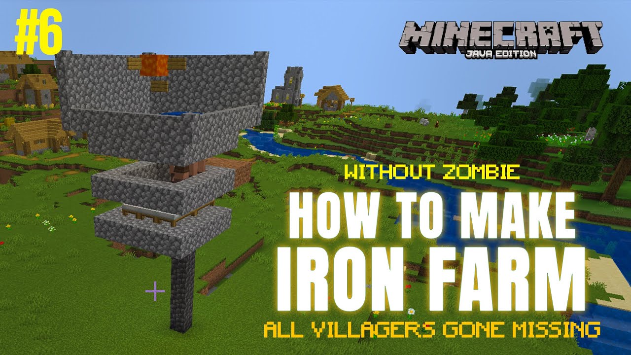 MINECRAFT JAVA EDITION | HOW TO MAKE IRON FARM | 5X5 FARM WITHOUT ...