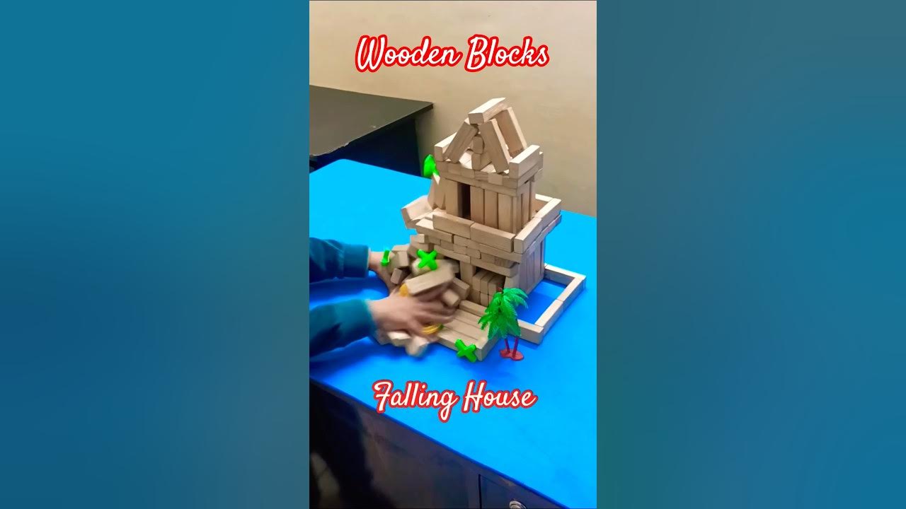 Wooden Blocks House Falling #shorts #shortvideo #jenga #woodenblocks # ...
