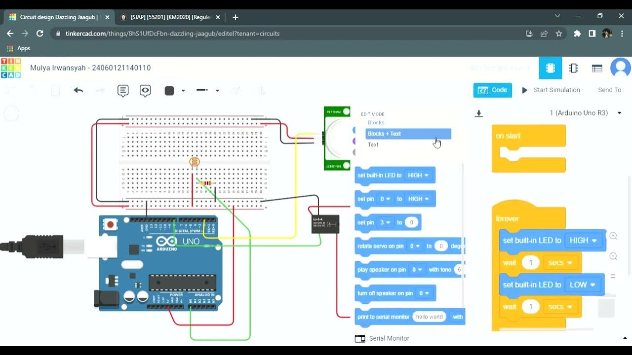 Automatic Room Lightning System Tinkercad | Tugas Internet Of Things ...