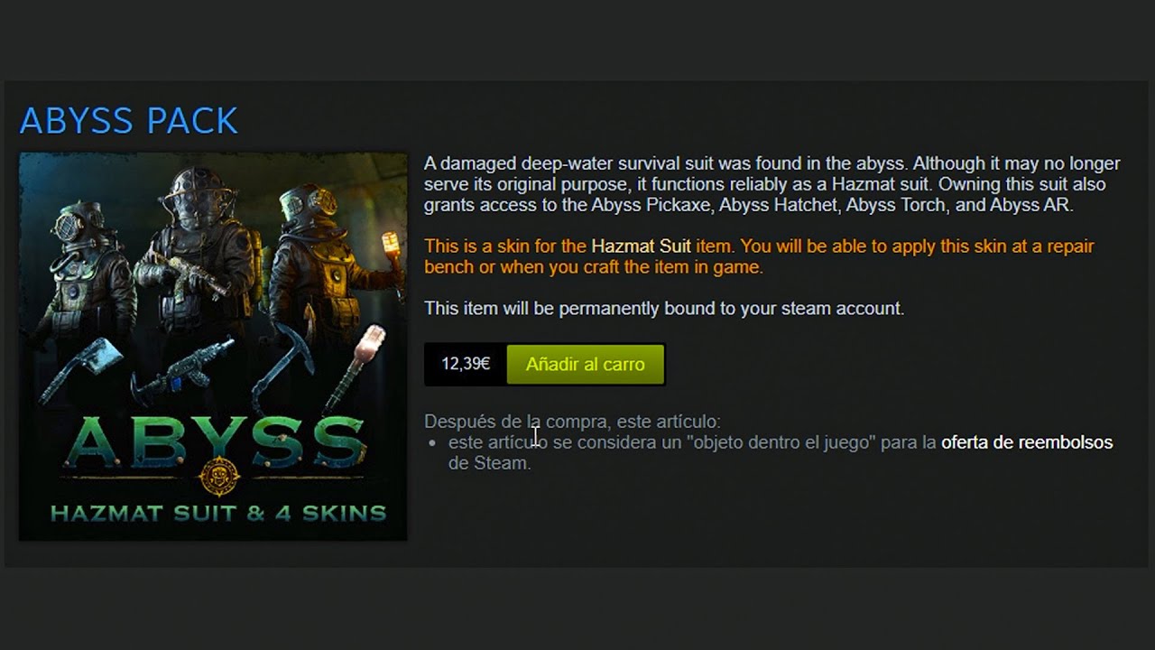 ABYSS PACK MOSTRANDO LAS SKINS ( NUEVO PACK DE SKINS ) RUST - YouTube