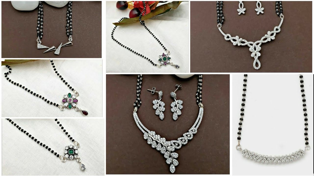 Latest Fancy Silver Mangalsutra Designs In 2021|Silver Black Beads ...