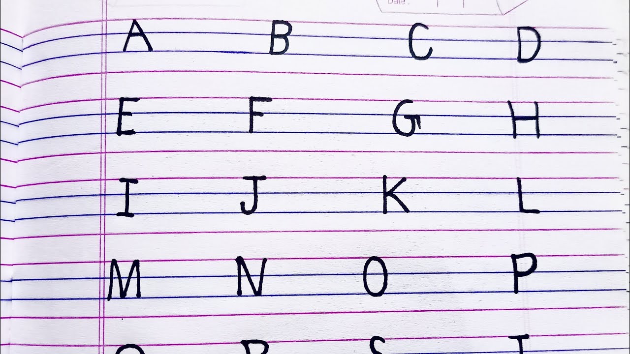 English writing Capital Letters A - Z || English Handwriting Capital ...