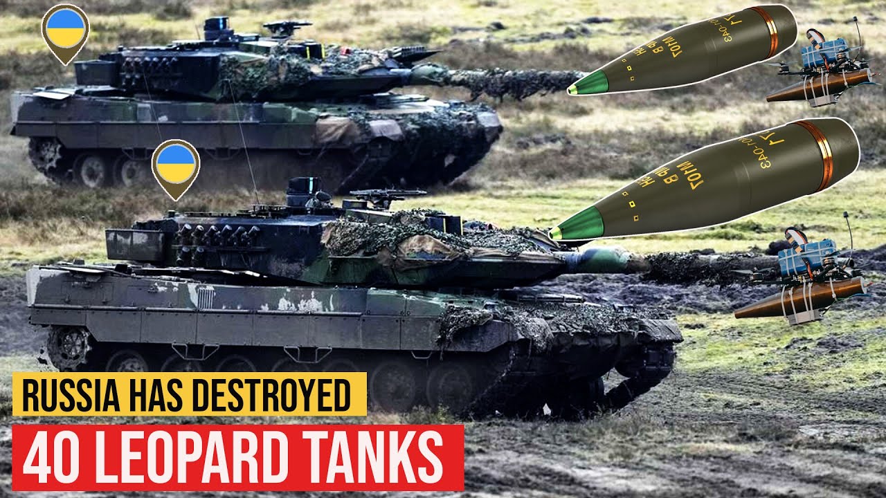 Russia has Destroyed about 40 German-made Leopard battle tanks - YouTube