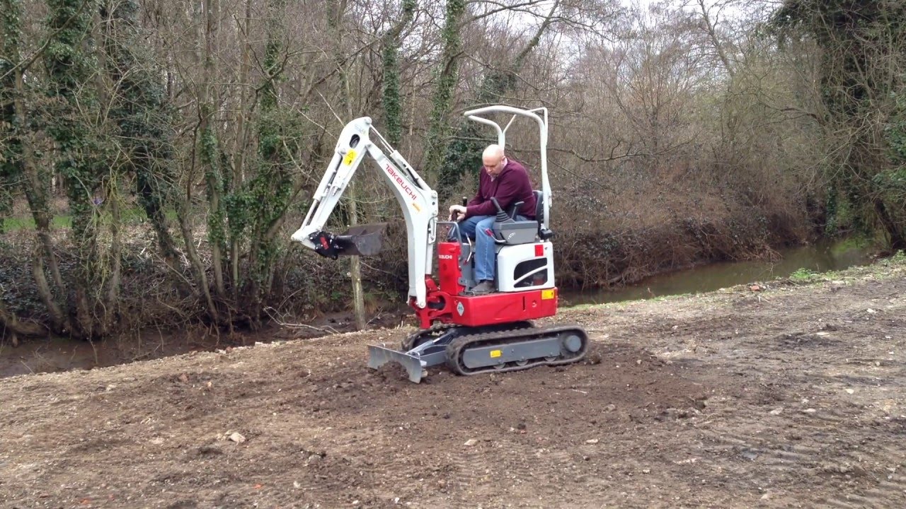 First Try Of The New Takeuchi TB210R Mini Excavator. - YouTube