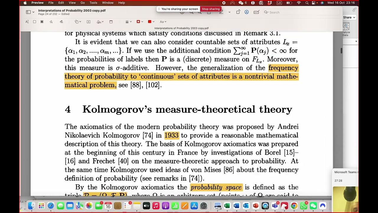 4. Capítulo 1. Foundations of Probability Theory. Pg. 22-24 - YouTube