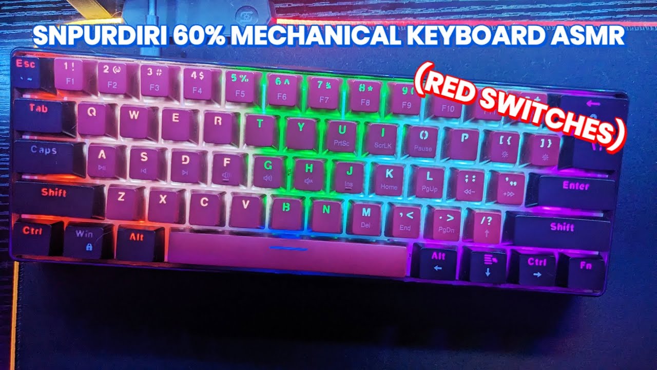 SNPURDIRI 60% MECHANICAL KEYBOARD ASMR (RED SWITCHES) (NO TALKING ...