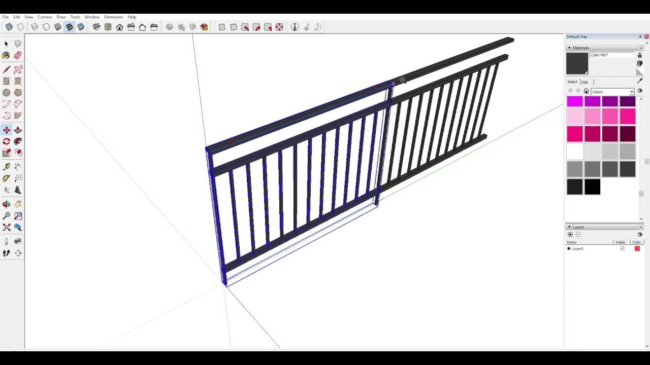 SketchUp speed build: Fence - YouTube