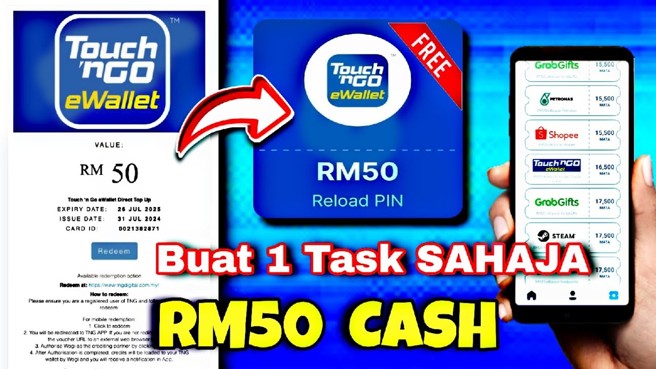 Buat 1 task je claim RM50 duit masuk touch n go yang terbaru 2024 - YouTube