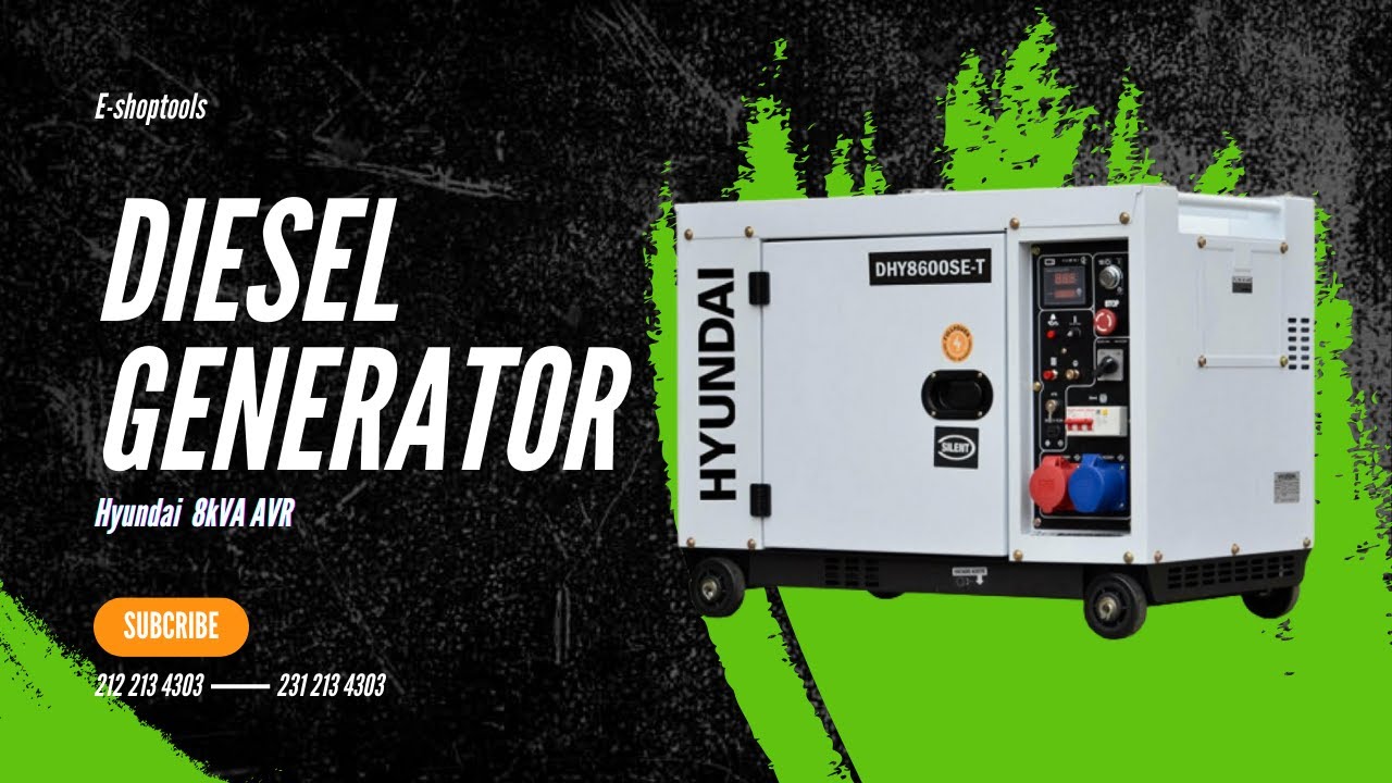 Γεννήτρια Πετρελαίου 70DB με Μίζα 8kVA Hyundai DHY8500SE-T Tel. 0030 ...