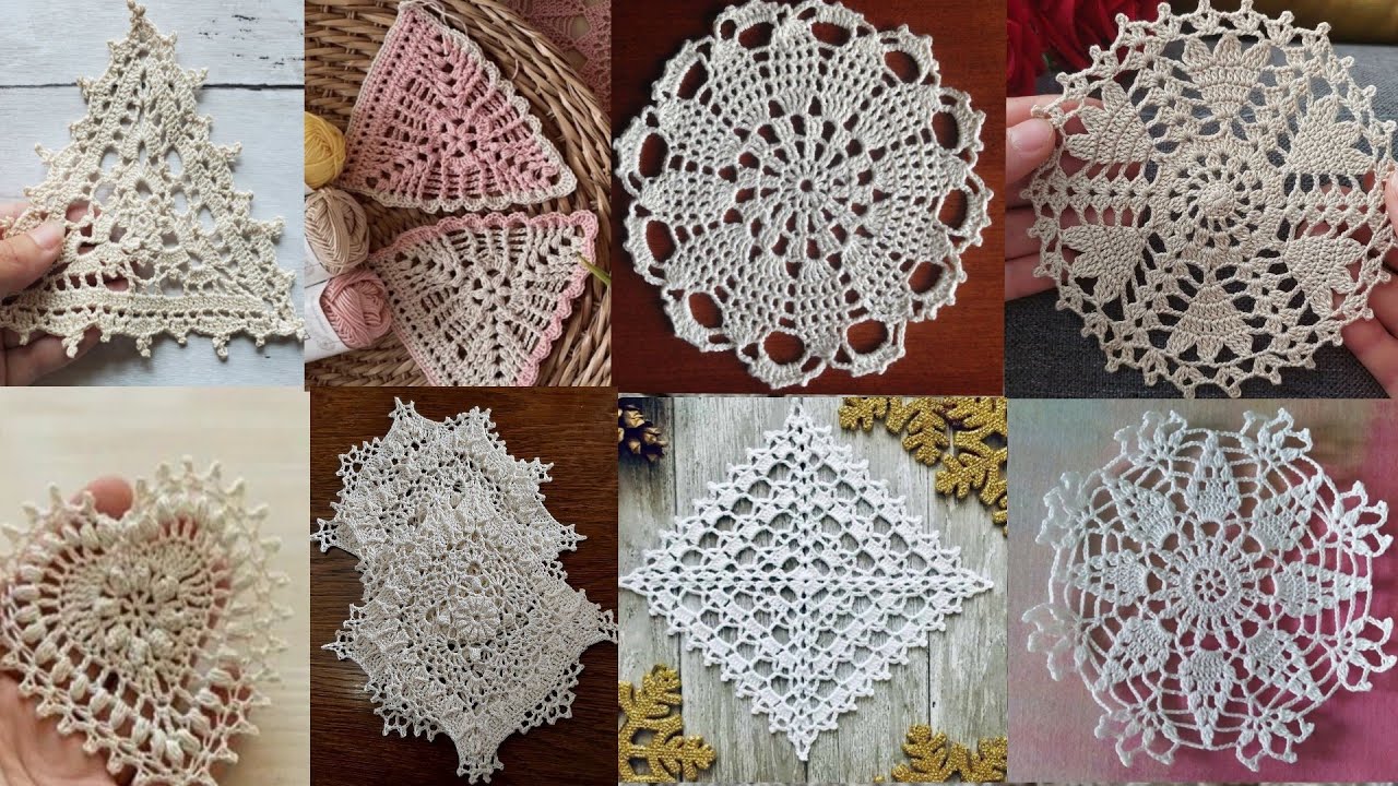 Crochet lace| Crochet Lace triangle| Crochet lace round patterns| Easy ...