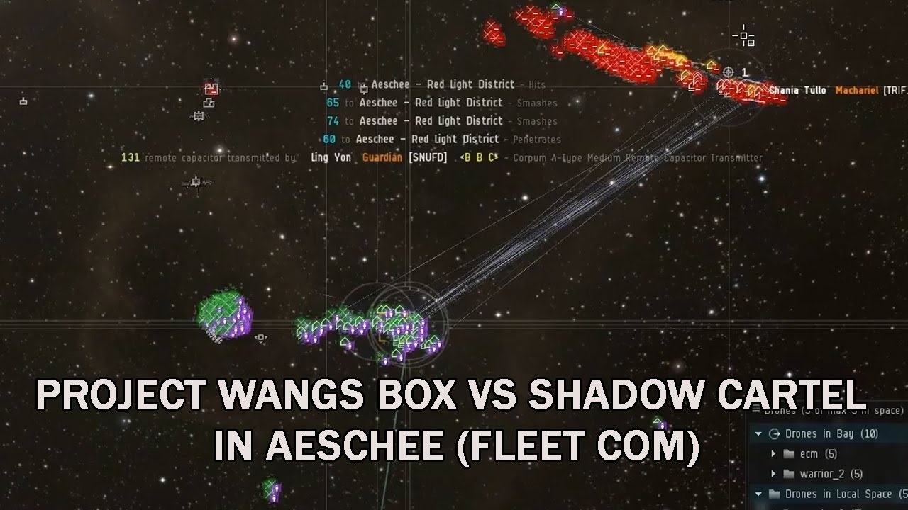 EVE Online: Project Wangs Box vs Shadow Cartel in Aeschee (fleet com ...