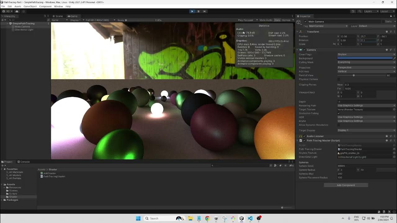 A simple path tracer implemented in Unity using a compute shader. - YouTube