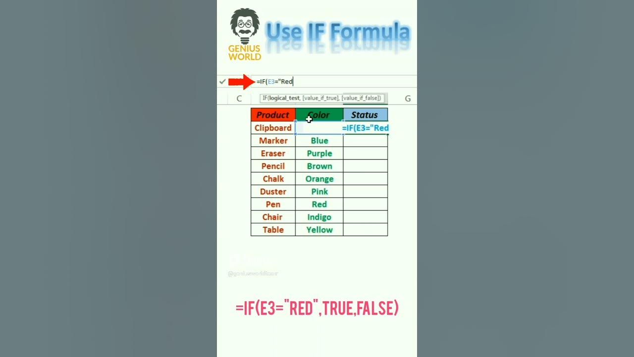 If Formula If Statement If Else Function If Function In Excel Excel Excelfunction Exceltips