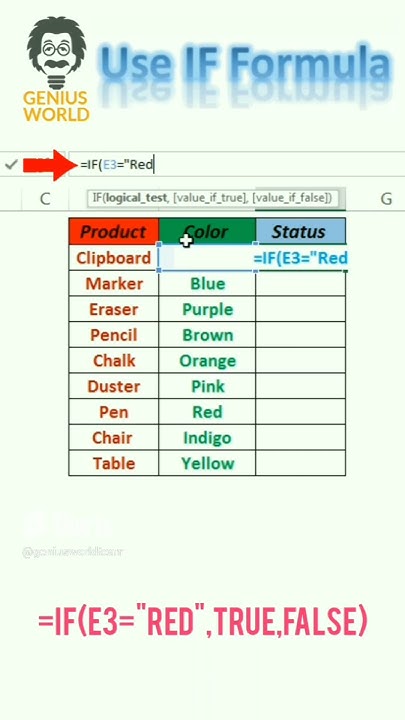 If Formula If Statement If Else Function If Function In Excel Excel Excelfunction Exceltips