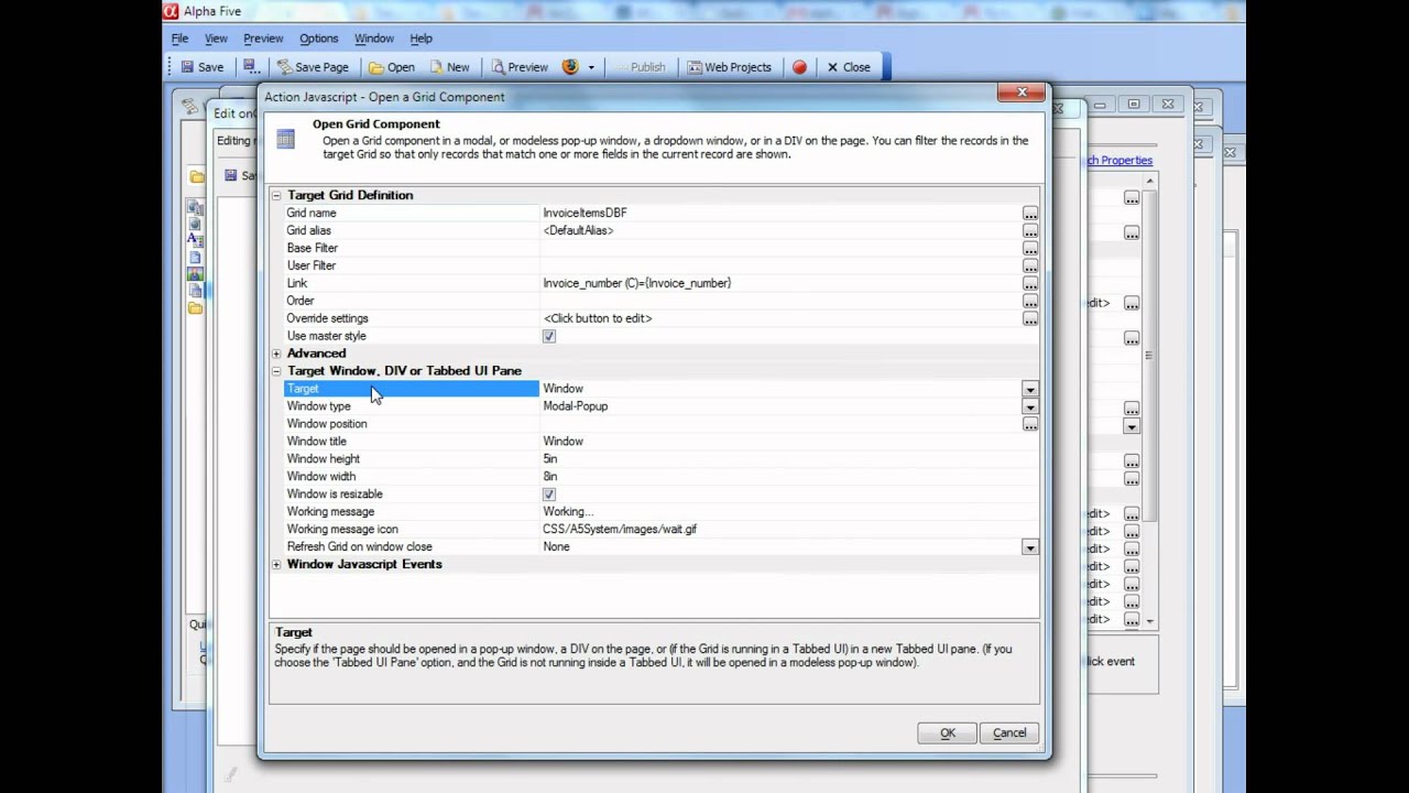 V11 Action Javascript Open A Grid Part 1 Youtube