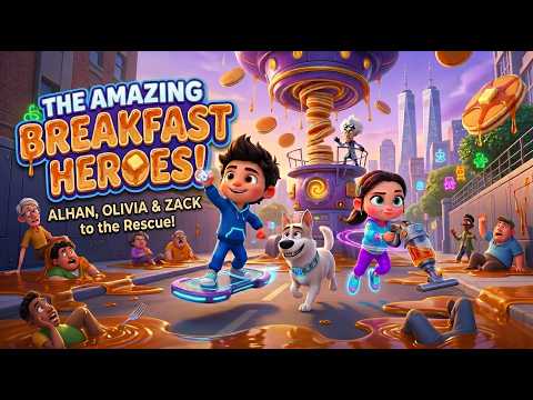 Alhan Olivia Zack Save City from Giant Pancakes