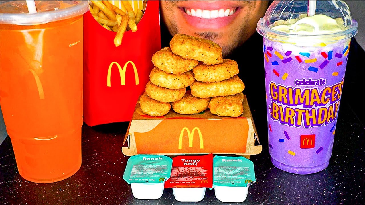 Mcdonalds Grimace Birthday Chicken Nuggets Fries Purple Milkshake